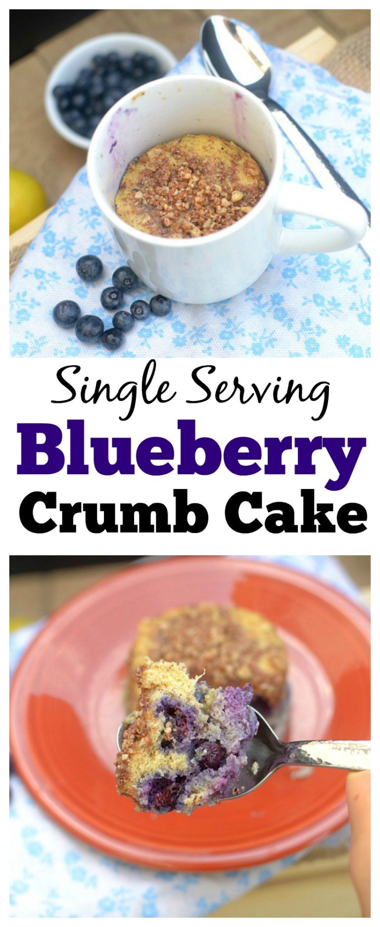 Vegan Lemon Blueberry Mug Cake {Made with Almond Flour!}